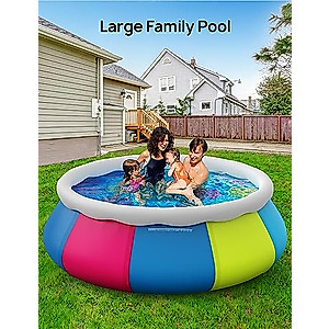 Inflatable Swimming Pool, 10ft ×30in Easy Set Pool with Pool Cover, Blow Up Pool Swimming Pools Above Ground for Kids Adults Family Backyard Garden