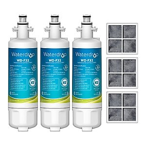 Waterdrop ADQ36006101 Replacement for LG® LT700P® Refrigerator Water Filter, Kenmore® 9690, 469690, ADQ36006102, LFXS30766S, RFC1200A, FML-3 and LT120F® Fresh Air Filter, 3 Combo