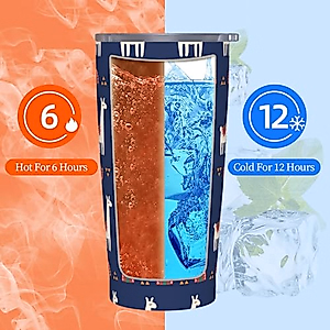 20oz Tumbler Cute Alpaca Llama Pattern Double Wall Vacuum Insulated Coffee Mug with Lid and Metal Straw Brush Reusable Stainless Steel Water Bottle Travel Cup Gifts for Car Ice Drinks Hot Beverage