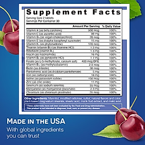 EZ Melts Dissolvable Multivitamin with Iron for Women & Men, Sugar-Free, 1-Month Supply