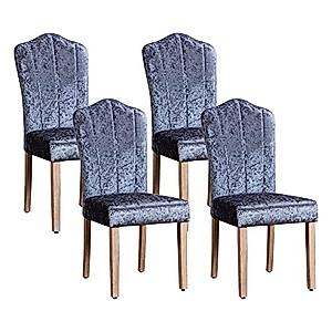 thksbought Dining Chairs Set of 4 Chairs Velvet Chairs for Dining Room and Living Room (Gray)