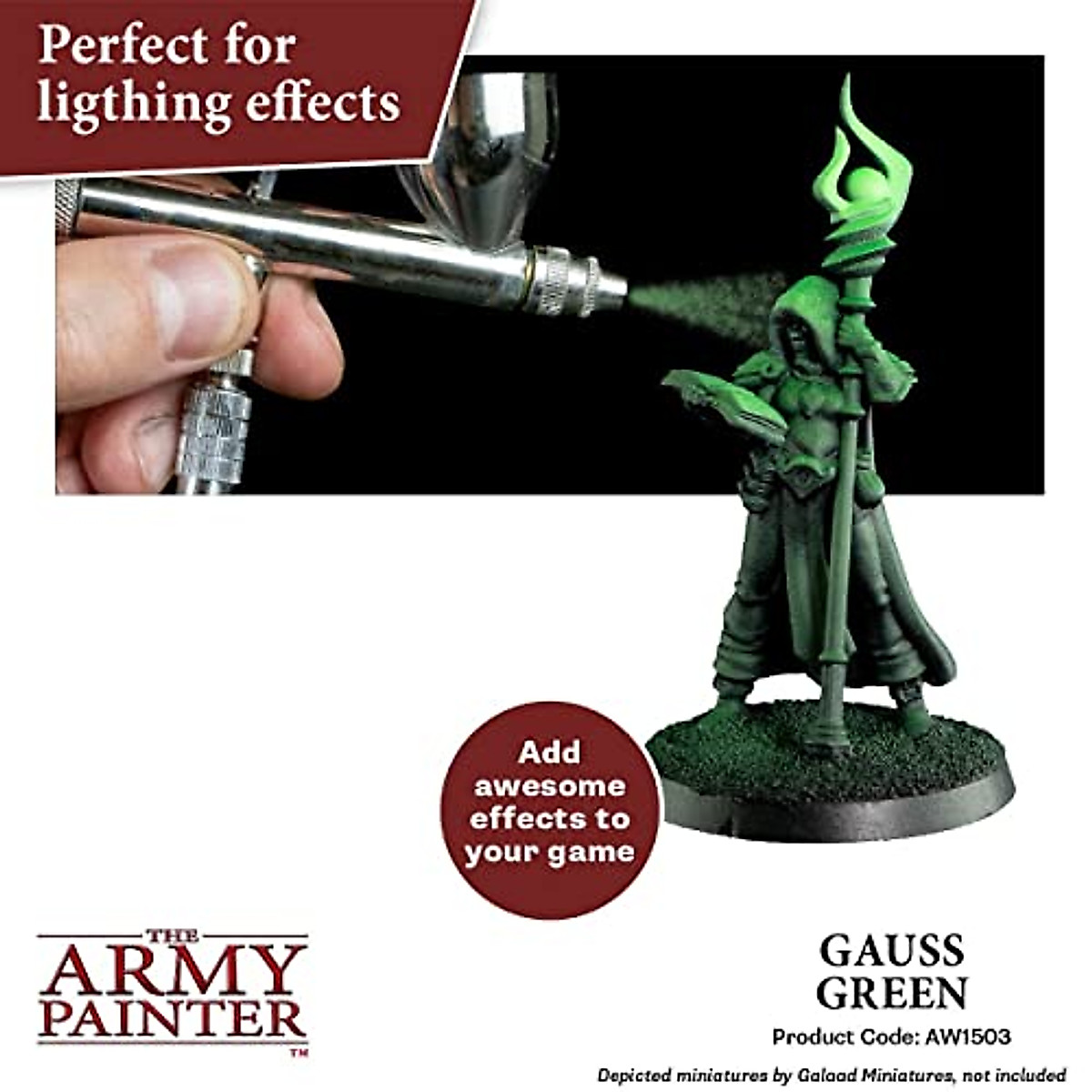 The Army Painter Warpaint Air Fluorescent Gauss Green - Acrylic Non-Toxic Heavily Pigmented Water-Based Paint for Tabletop Roleplaying, Boardgames, and Wargames Miniature Model Painting