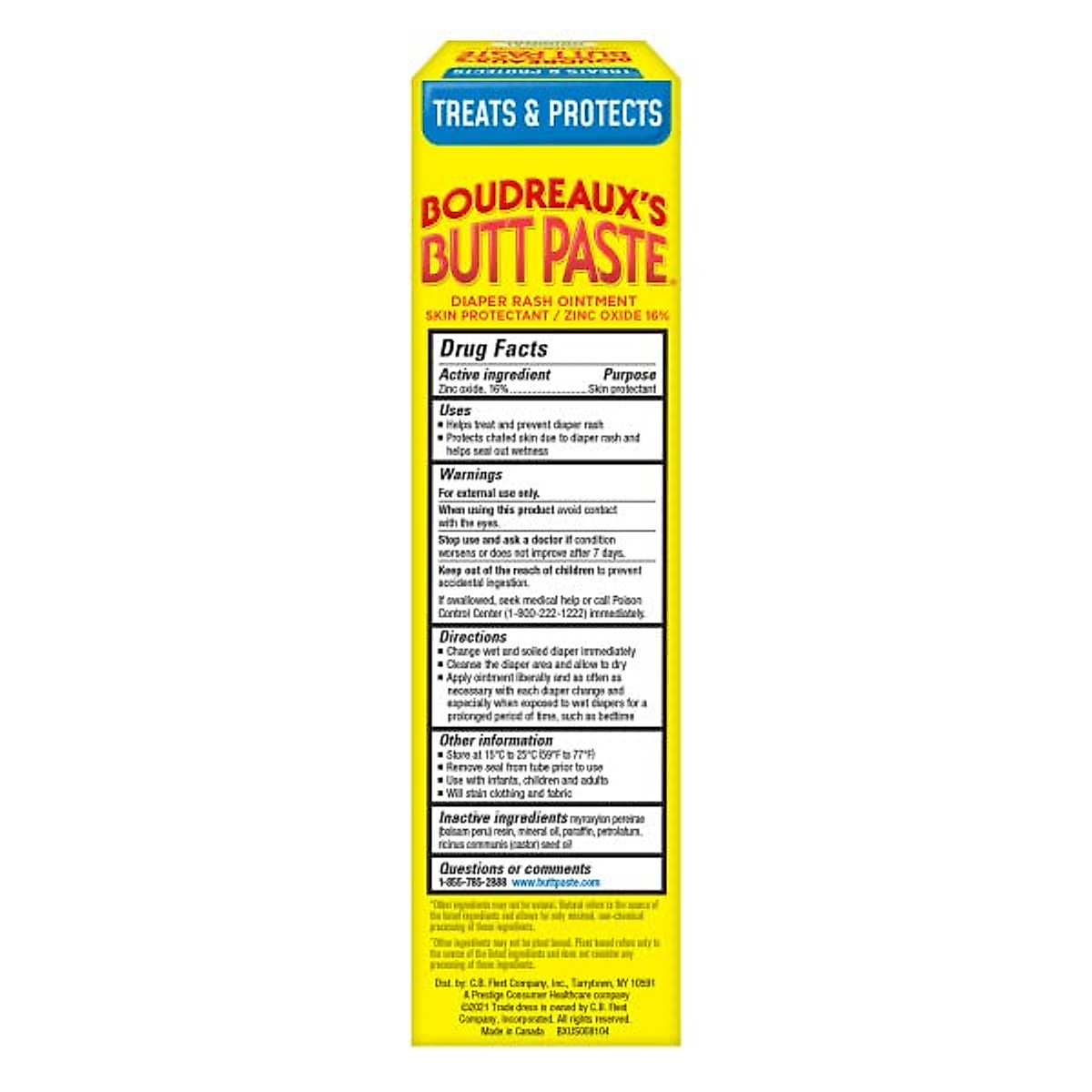 Boudreaux's Butt Paste Original Diaper Rash Cream, Ointment for Baby, 4 Oz (Pack of 5)