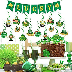 DmHirmg St Patricks Day Decorations,St Patricks Day Garland,Irish Burlap St Patricks Day Banner Flags(Green)