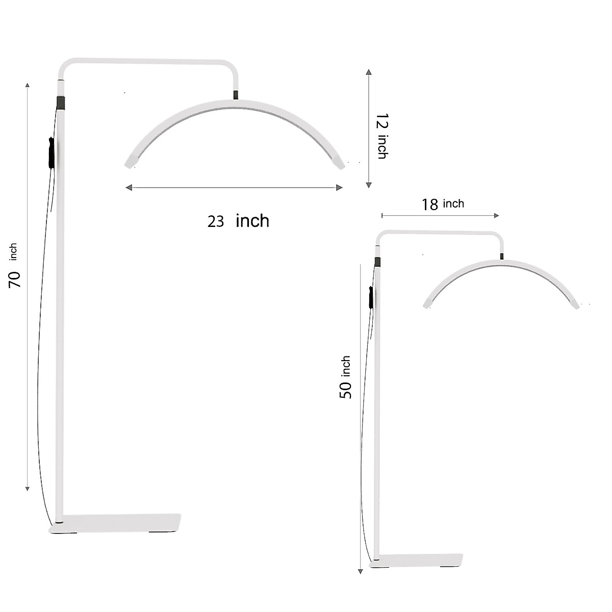 toyshi Half Moon Lamp for Lash Extension, Lighting for Beauty, Skincare, Lashes, Eyebrows, Filming Content Creation, Eyelash LED Floor Light White