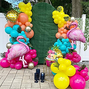166Pcs Flamingo Tropical Balloon Garland Arch Kit, Fiesta Aloha Luau Hawaiian Summer Theme Hot Pink Green Pineapple Balloons For Birthday Baby Shower Bridal Wedding Bachelorette Party Decoration