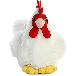 Aurora® Adorable Mini Flopsie™ Chicken Stuffed Animal - Playful Ease - Timeless Companions - White 8 Inches
