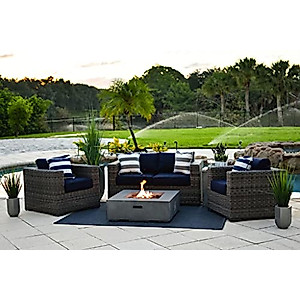 35" x 35" Square Outdoor Propane Gas Fire Pit Table in Gray