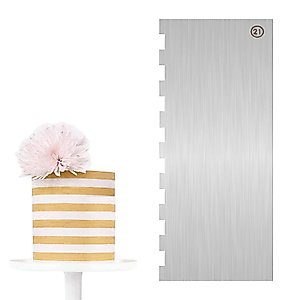 Cake Scraper Smoother Cake Decorating Supplies Kit 9 Inch Metal Bench Scraper for Baking Buttercream Smoother for Cakes Stainless Steel Frosting Cake Comb Edge Side Jagged Comb for Cream Cake
