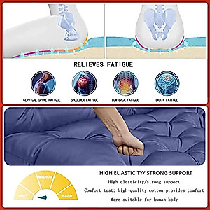 Swing Cushion Replacement, Thick Garden Bench Seat Cushion with Backrest, Sofa Seat Cushion Cover, Waterproof Mattress for Indoor Outdoor Bench for 2-3 Seater (Navy Blue, 40 x 60 inch)