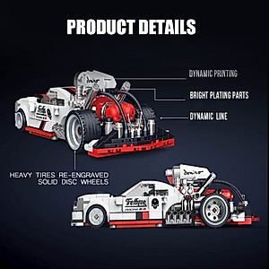 YOUHODA Sports Car Building Blocks Kits Engineering Race Car Toy Set for Kids & Teens, Collectible Model Cars Set to Build, 1:24 Scale Sports Car Model (436Pcs)