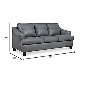 Signature Design by Ashley Genoa Sofa Sleeper, Queen Sofabed, 88"W x 38"D x 40"H, Blue Gray