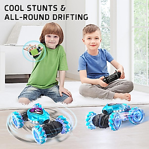 Terucle RC Cars, 2.4Ghz 4WD New Gravity Gesture Sensing Remote Control Car Toys, RC Stunt Twist Car Toys for 6-12 yr Boys & Girls, RC Drift Car with Light Music Best Gift for Kids Age 7 8 9 10 11 yr