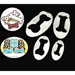 Dog Bone Cookie Cutters 4Pcs/Set, Christmas Gingerbread house Dog Treats Cookie Cutter, Dog Bone Shapes Cutters, Homemade Dog Biscuit Treats