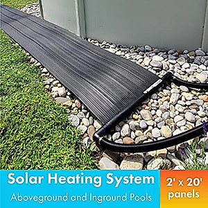 SunHeater Solar Heater, Includes One 2’ x 20’ Panel (40 sq. ft.), 10-Year Warranty – Heating System for Aboveground Swimming Pools – Raises Water Temperature up to 15°F – S1220AG