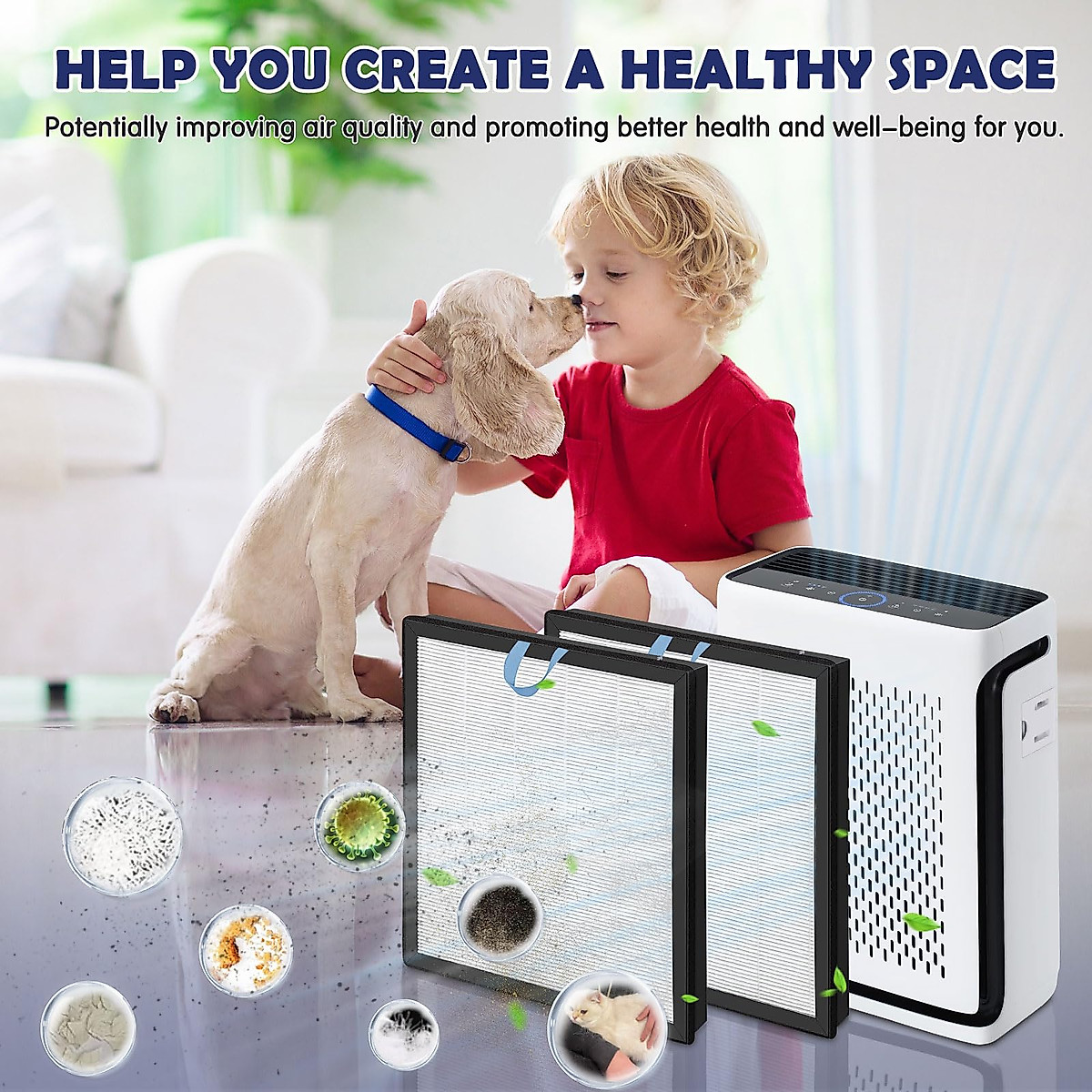 2 Pack Vital 100S Replacement Filters Compatible for LEVOIT Vital 100S/100S-P Air Cleaner Purifiers, 3-in-1 H13 True HEPA, High-Efficiency Activated Carbon Filters, Part # Vital 100S-RF