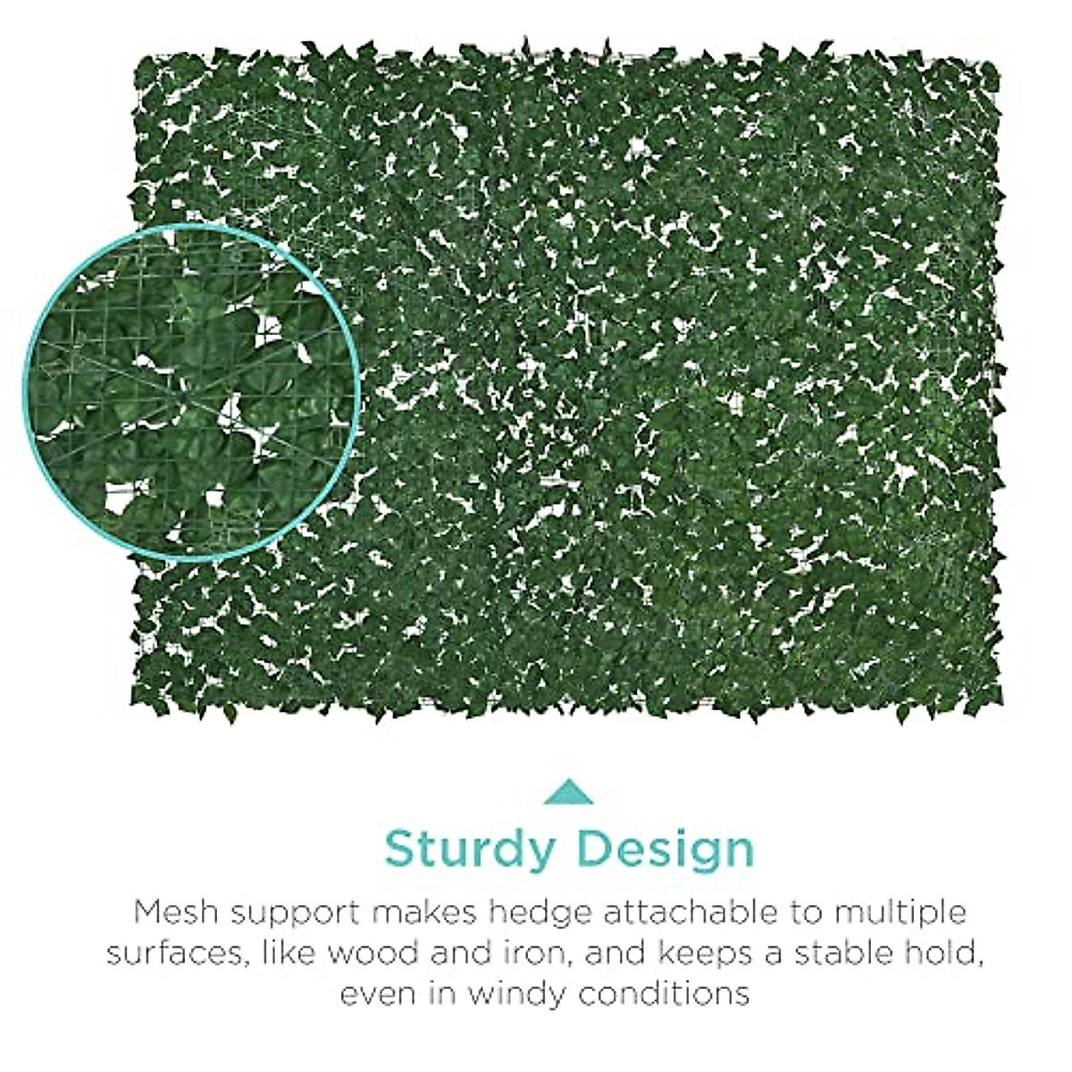 Best Choice Products Outdoor Garden 96x72-inch Artificial Faux Ivy Hedge Leaf and Vine Privacy Fence Wall Screen - Green