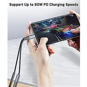 Elebase USB Type C to 3.5mm Audio Adapter and Charger,2 in 1 1/8 Inch Headphone Jack Charging Power Aux Cable for Samsung Galaxy A53,S21 S22 S23 22 21,Note 10 20,Z Flip Fold 3,iPad Pro Air 4 5 Mini 6