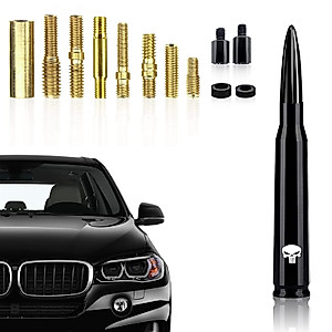 Ajxn 1 PC Car Truck Bullet Antenna, Auto Antenna Mast, Suitable for GM Chevy Silverado 1500 2500 3500 HD Avalanche GMC Sierra 1500 2500 3500 Denali Heavy Duty Pickup Trucks Accessories (Black #1)