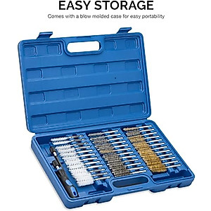 NEIKO 00325A Wire Brush Drill Attachments with 1/4-Inch Hex Shank, SAE and MM Brushes Assortment, Mountable on Power Drill or Die Grinder, 38-Piece Set