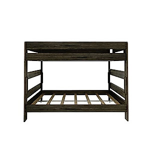 Max & Lily Bunk Bed, Queen-Over-Queen Bed Frame for Kids, Solid Wood Bunk Bed for Kids, No Box Spring Needed, Barnwood Brown