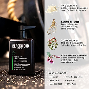 BLACKWOOD FOR MEN Dapper Dad Set including Travel Bag, Active Man Shampoo, Active Man Conditioner, & Pure Moisture Body Wash - Natural Vegan Formula