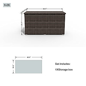 Abrihome 265 Gallons Outdoor Storage Box Backyard Storage Deck Box Outside Waterproof Large Storage Container Bin for Patio, Garden, Toys, Cushions