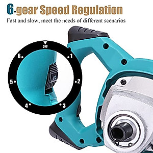 Portable Concrete Mixer 110V 2100W Electric Handheld 6 Gears for Thinset Cement Plaster Grout Paint Mud Mixing with 23.6" Stirring Rod (Blue)