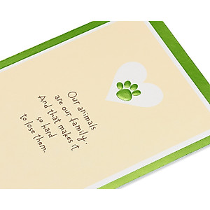 American Greetings Pet Sympathy Card (Our Animals Are Our Family)