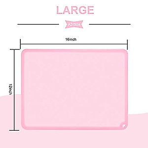 Silicone Kids Placemat, Non-Slip Reusable Placemats for Kids, Baby Dining Food Mat for Children Baby Toddler, Baby Pink