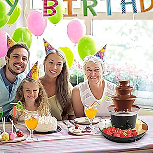 Chocolate Fountain Party Fountain, chocolate fountain for Nacho Cheese BBQ Sauce Ranch Liqueurs, Stainless Steel Chocolate Fondue Fountain for Birthday Party Wedding (1.5lb, mysterious black)