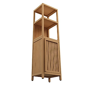 Xmatch Medicine Cabinets, Towel Cabinet Bamboo Handmade 2 Open Shelves and Large Capacity Bathroom Storage Cabinet with 1 Door (52" Towel Cabinet)