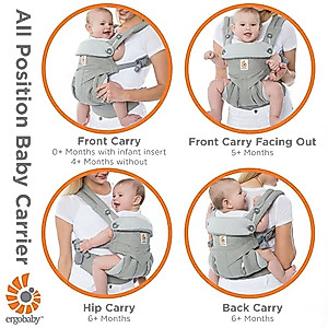 Ergobaby 360 All-Position Baby Carrier with Lumbar Support (12-45 Pounds), Carbon Grey, Cool Air Mesh