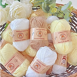 10-Pack of Yonkey Monkey 500 Grams Yarn - 70% Rayon derived from Bamboo, 30% Cotton - Imported - White 9013