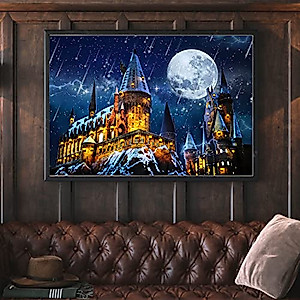 Harry Potter Cross Stitch Kits for Adults - Stamped Crossstitching Kits Preprinted 11 Count Cross-Stitch Kit for Beginner, 11CT Prestamped Easy Pattern Needlepoint Kits Crafts for Decor 11.8x15.7inch