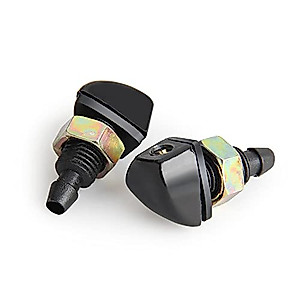 big-autoparts 2 Pcs Front Windshield Washer Nozzle Universal Car Wiper Washer Nozzle Compatible with Ford Honda Chrysler Subaru BMW Buick Chevrolet Dodge,Black