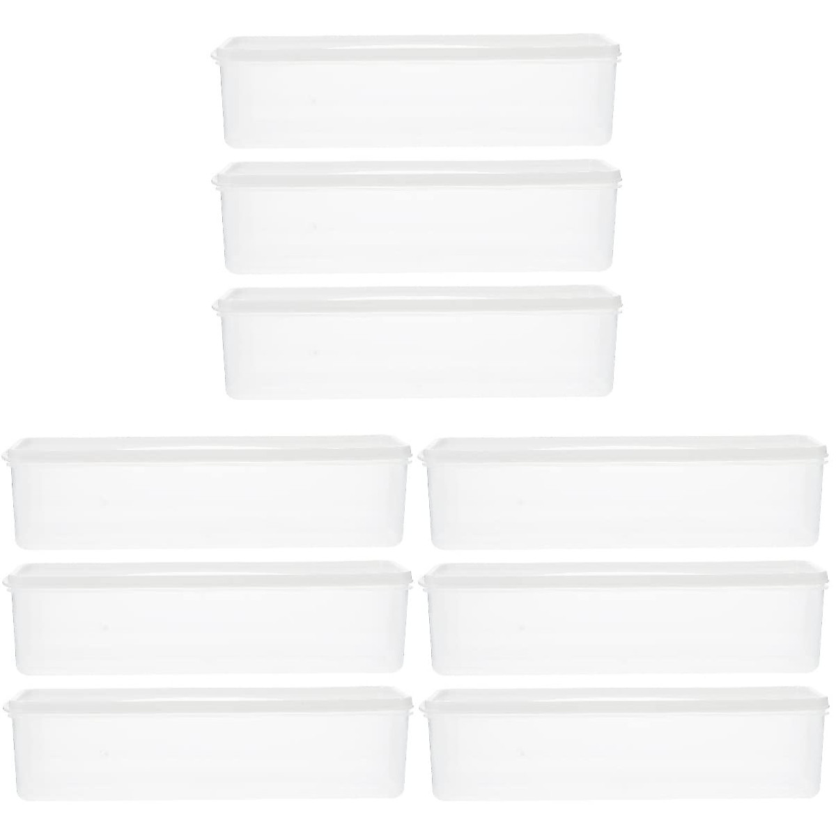 9 Pcs Transparent Noodle Box Refrigerator Egg Storage Bin Fridge Organizer with Lid Utensil Organizer with Lid Spaghetti Keeper Spaghetti Noodles Pasta Dry with Cover Fruit Stand