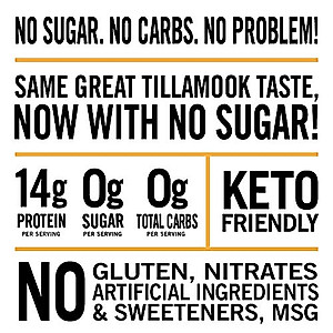 Tillamook Country Smoker Keto Friendly Zero Sugar Beef Jerky, Black Pepper, 6.5 Ounce