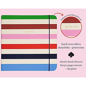 Kate Spade New York Password Book with Tabs, 170 Page Password Journal, Spiral Password Book with Leatherette Hardcover, Adventure Stripe