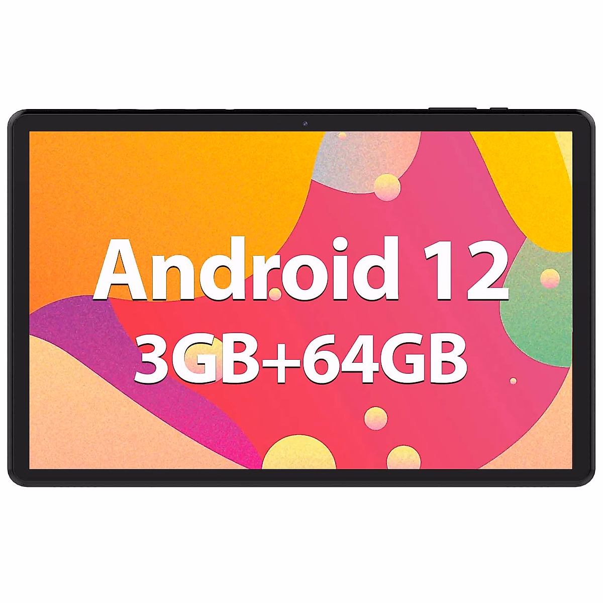 HISORL Android Tablet, 10 inch Android 12 Tablet, 3GB RAM 64GB ROM 512GB Expand, 8000mAh Battery, WiFi, Bluetooth, Dual Camera, HD Touch Screen, GMS Certified(Black)