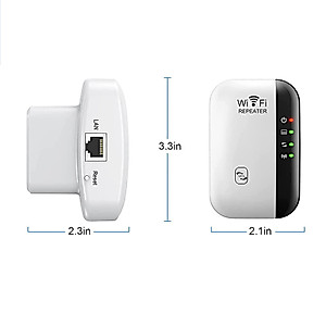 300Mbps WiFi Extender Signal Booster, Wireless Dual-Band Network Repeater, with Ethernet Port, 1-Tap Setup Access Point,Covers Up to 2640 Square Feet, WiFi Range Extender