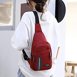 Kadlawus Sling Bag - Waterproof Crossbody Backpack With Headphone Hole Chest Shoulder Bag Daypack Crossbody for Women & Men