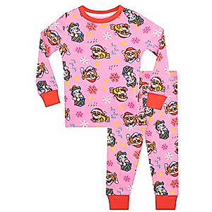 Paw Patrol Girls' Christmas Pajamas Pink 7