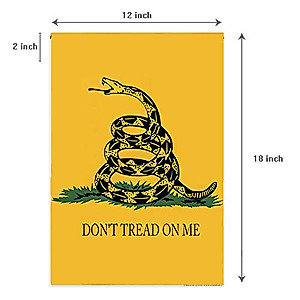 Embroidered Dont Tread on Me Gadsden Garden Flag 12x18 Double Sided 100% Heavy Duty Nylon 2ply Tea Party Rattlesnake Garden Yard Flags Banner for Outdoor Decor,Fade Resistant,Waterproof