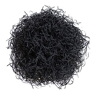 Gloreyan 1/2LB Halloween Shredded Paper Filler Black Raffia Paper Crinkle Cut Tissue Paper for Gift Wrapping Basket Filling Birthdays Party Supply(Black)