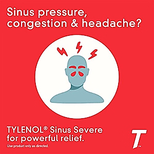 Tylenol Sinus Severe Daytime Caplets with Acetaminophen, Guaifenesin & Phenylephrine HCl, 24 ct
