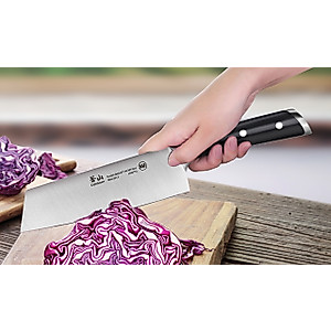 Cangshan TS Series 1020748 Swedish 14C28N Steel Forged 7-Inch Nakiri Knife and Wood Sheath Set