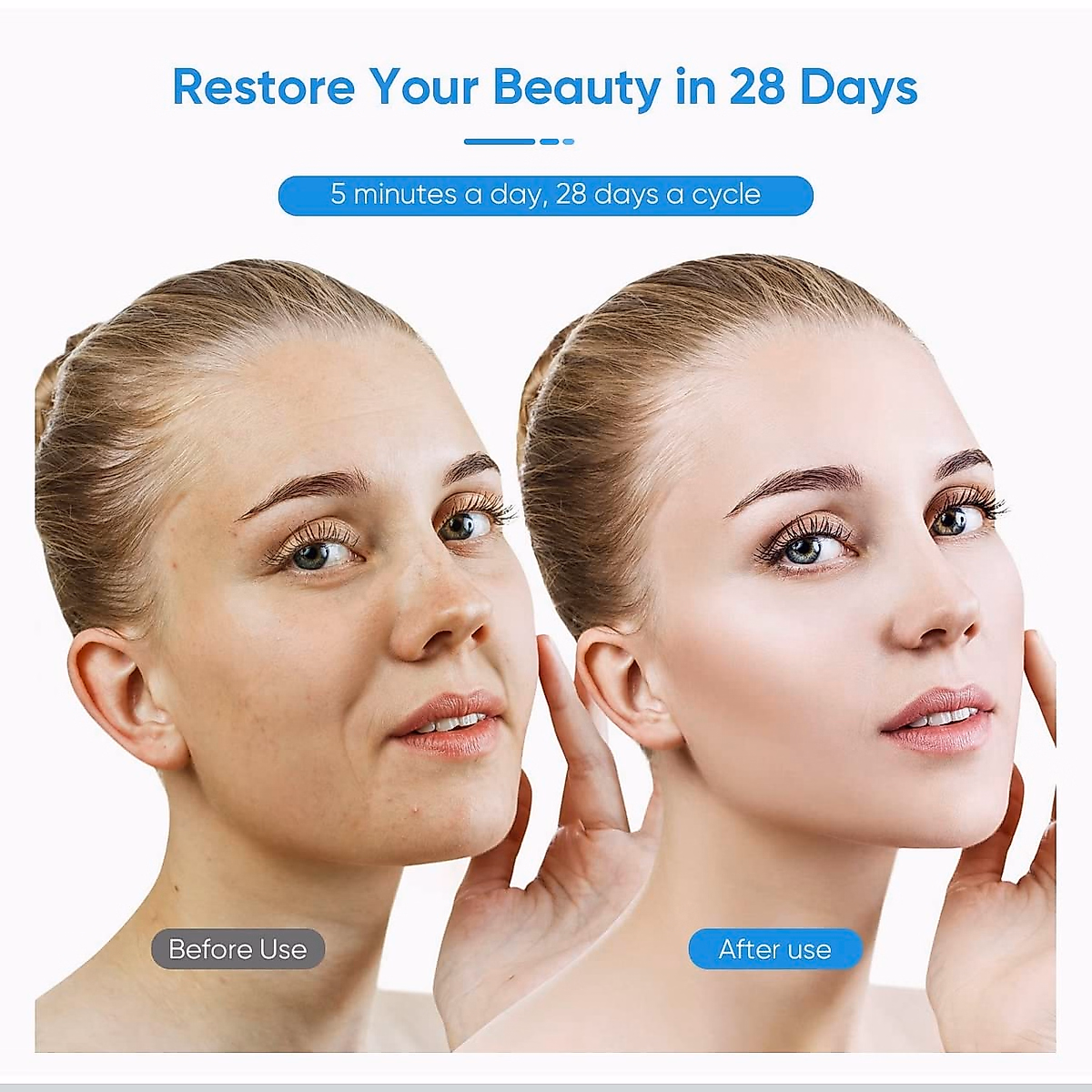 Microcurrent Facial Device-5 Minute face Lift- Microcurrent Facial Toning -Anti-Wrinkle Skin Care Tool for Rejuvenation- Age Spot and Fine Line Reducer face Contour Toner-Microcurrent Toning