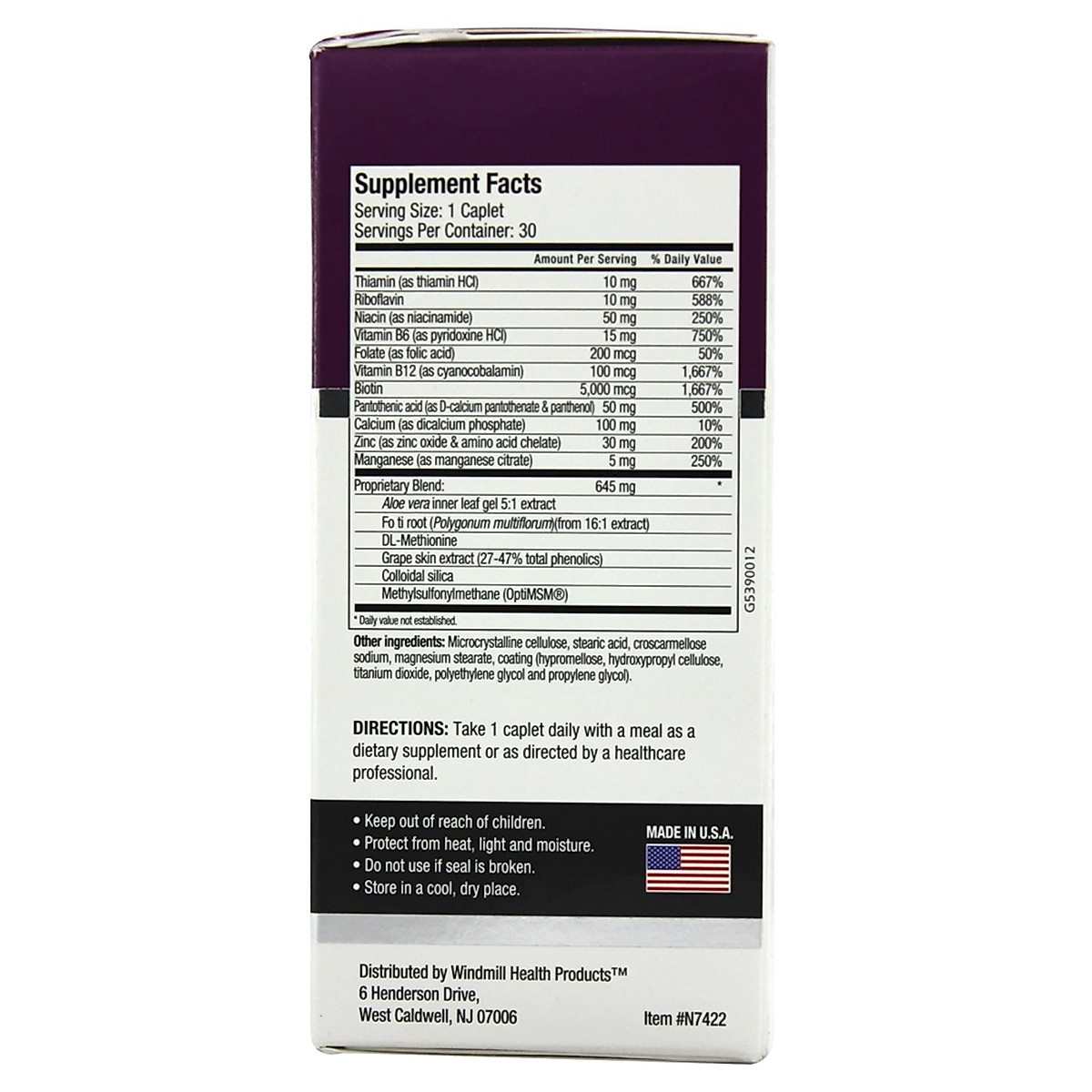 RejuviCare Hair, Skin & Nails Formula Caplets 30 ea ( Pack of 4)