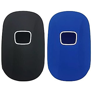 REPROTECTING Silicone Rubber Key Fob Cover Compatible with (5 Buttons) 2022 2023 Honda Accord Civic HR-V CR-V Pilot Sport SI EX EX-L Touring (Black Blue)